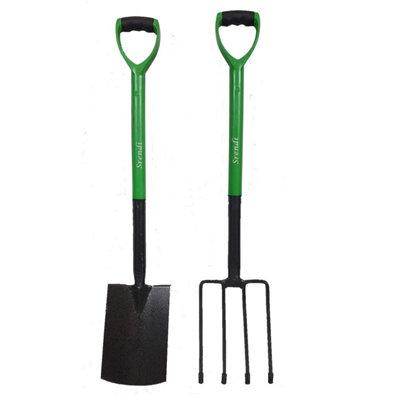 2 Pieces Carbon Steel Heat Treated Gardening Tool Set Fork and Spade ...