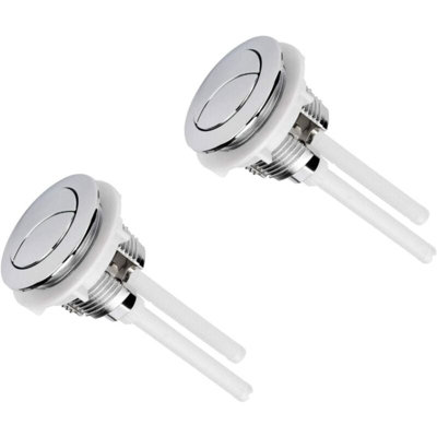 2 Pieces Double Flush Toilet Buttons 38mm Standard Chrome Silver Plated ...