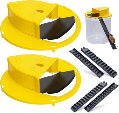 2 Pieces Mouse Trap, Plastic Live Rat Trap for Catching Multiple Mice ...