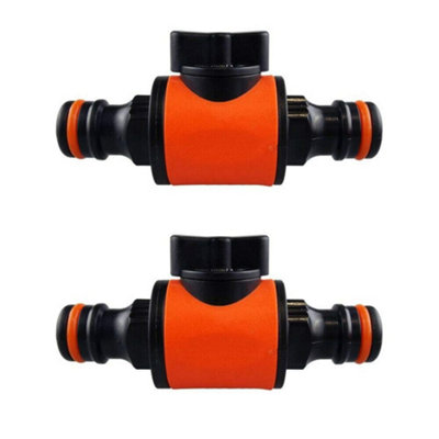 2 pieces of 1/2" Garden Hose Pipe In line Tap Shut Off Valve Fitting ...