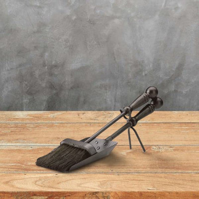 2 Pieces Premium Hearth Fireplace Indoor Outdoor Shovel & Brush Steel ...