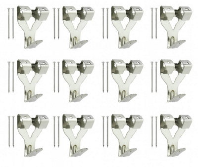 2 Pin Picture Hooks Pack of 10 Polished Chrome Hanging Hooks with ...