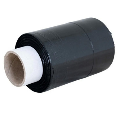 2 Rolls Of Black 100mm x 150m Mini Stretch Shrink Wrap Handy Sized 17mu ...