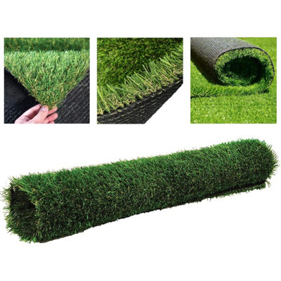 2 Rolls Of Realistic Natural Looking Artificial Grass Astro Turf Medium ...