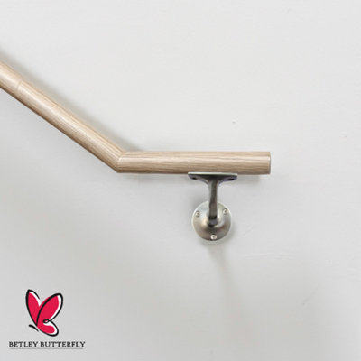 2 Satin Handrail Bannister Support Stair Rail Bracket