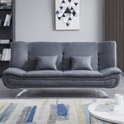Gray leather sleeper sofa store