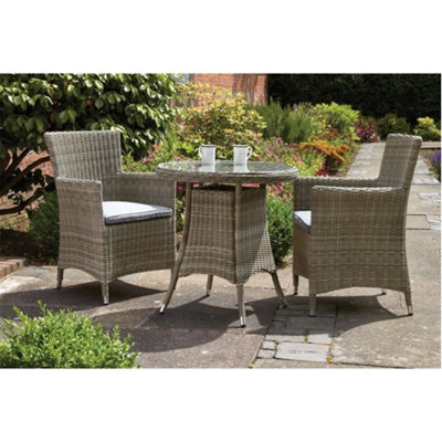 2 Seater Garden Furniture Set - 3 Piece - Deluxe Rattan Bistro Set ...