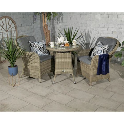 2 Seater Garden Furniture Set - Deluxe Rattan - Round Bistro Set ...