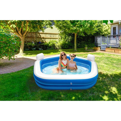 2-SEATER PADDLING POOL FOR KIDS AND ADULTS FAMILY LOUNGE POOL WITH 2 ...