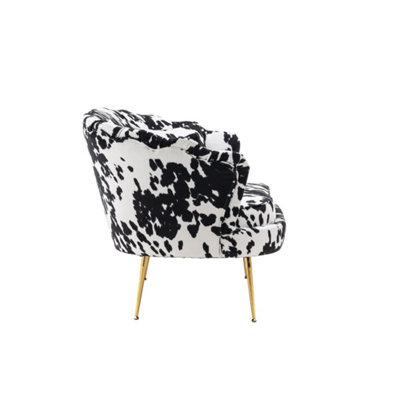 2 Seater Sofa Loveseat in Cow Print Fabric