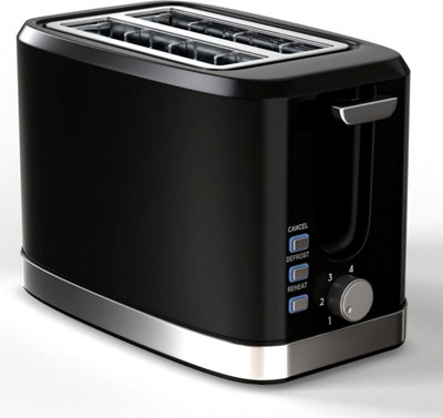 2 Slice Toaster Slot Extra Wide Thick Bread Waffles Defrost Removable ...