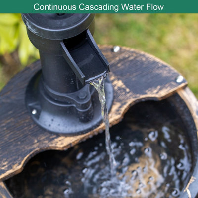 2-Tier Barrel Cascading Water Feature