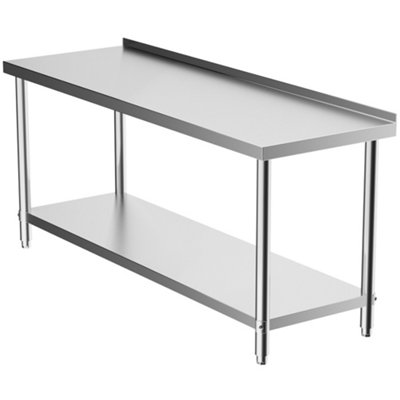 2 Tier Commercial Freestanding Stainless Steel Catering Kitchen Prep ...