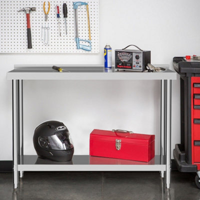 2 Tier Commercial Freestanding Stainless Steel Kitchen Prep and Work ...