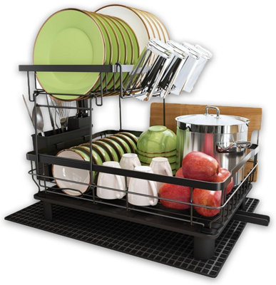 2,tier dish drying rack drip tray, swivel spout, utensil her more ...