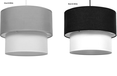 2-Tier Fabric 30cm Easy-Fit Ceiling Light Shade/Lamp Shade for Table ...