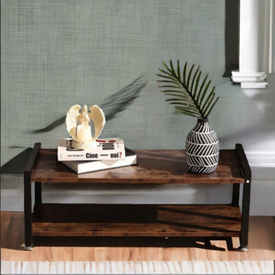 2 Tier Industrial Rustic 80CM TV Stand Unit