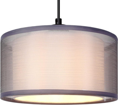 2-Tier Large Modern Lamp Shade, Grey