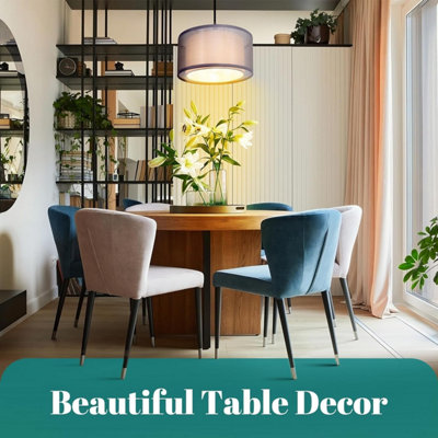 2-Tier Large Modern Lamp Shade, Grey