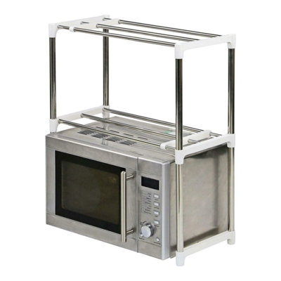 2 Tier Microwave Oven Storage Rack - Stainless Steel Costruction ...