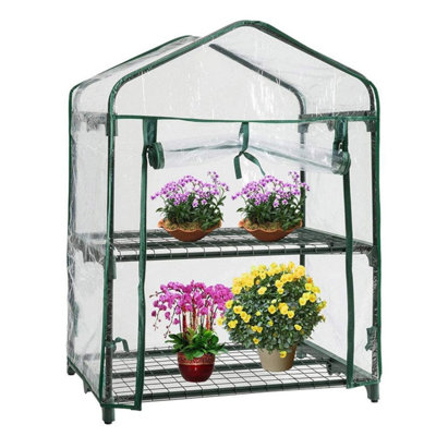 2 Tier Mini Greenhouse - Two Shelf Grow House - Durable Steel Tubing ...
