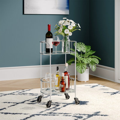 2 Tier Outdoor Metal Kitchen Storage Trolleys with Handle | DIY at B&Q