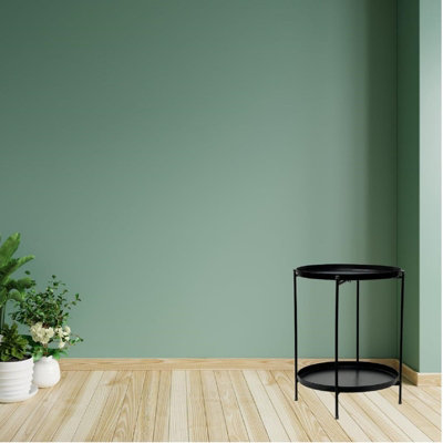 2 Tier Round Folding Table with Removable Tray Top - Metal Side Table ...