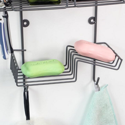 2 Tier Shower Caddy with hanging hook and two extra hooks Hanging ...