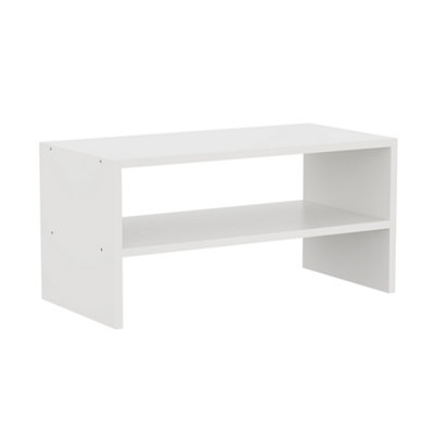 2 Tier White Load-Bearing Wooden Corner Shoe Rack