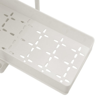 2 Tier White Sliding Under Sink Storage Rack