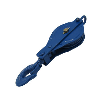 2 Ton 150MM Single Block With Hook Blue Painted - 16MM Wire Rope Safety ...