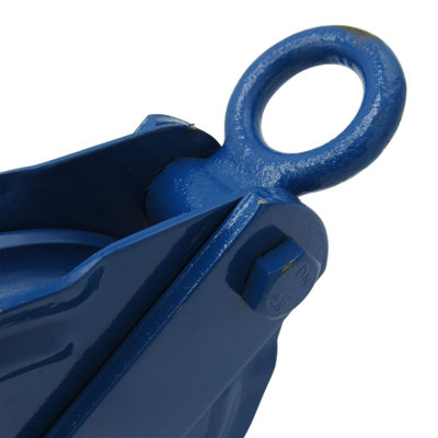 2 Ton 150MM Single Block With Hook Blue Painted - 16MM Wire Rope Safety ...
