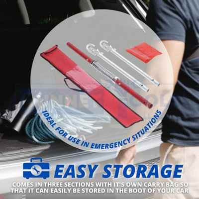 2 Tonne Ton Recovery Tow Bar Towing Pole Spring Damper Car Van Heavy Duty
