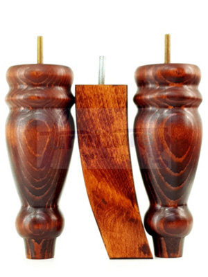 2 Traditional Turned Furniture Feet Replacement Sofa Legs 200mm & 2 ...