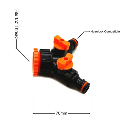2 Way Garden Hose Splitter 2 Way Hose Connector Water Flow Regulator ...