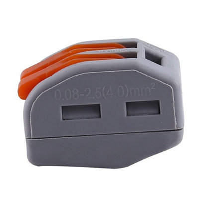 2 Way Spring Terminal Block Reusable Electric Cable Wire Connector 100Pcs