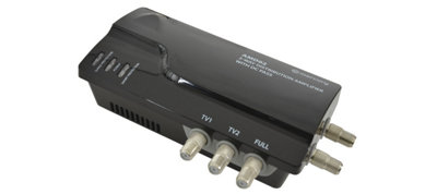 2 Way TV Aerial Distribution Amplifier Splitter Booster F type Coaxial ...