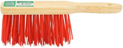 2 Wooden Stiff Red Bristle Hand Brush | DIY at B&Q