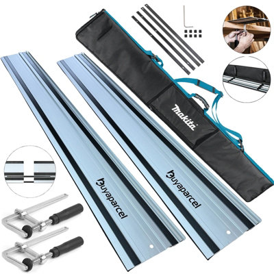 2 x 1.5m BAP Metal Guide Rails Plunge Saw + Makita Bag + Connector + 2 ...