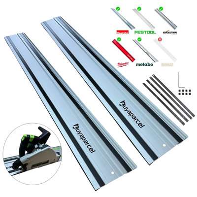 2 x 1.5m BAP Metal Guide Rails Plunge Saw + Makita Bag + Connector + 2 ...