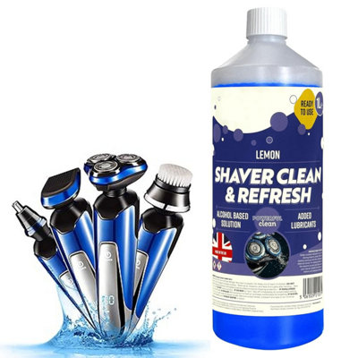 2 x 1 Litre Clean & Renew Shaver Cleaning Fluid Refill Removes Residual ...
