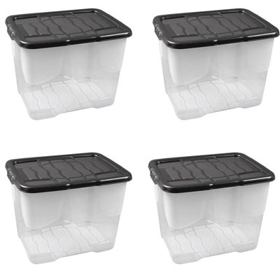 2 x 10 Litres Clear Transparent Base Curve Storage Containers With ...