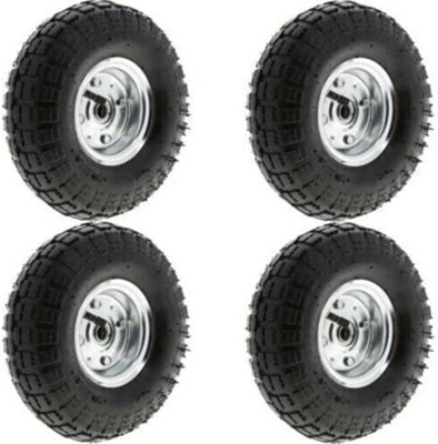 2 x 10" Pneumatic Tyre 5.2/7.5-4, 370x55 mm Replacement Wheel for ...