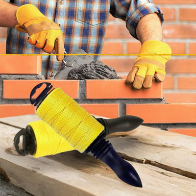 2 X 100m Builders Line Rope String Building Bricklaying Brick Handle ...