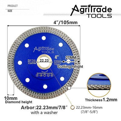 2 x 105mm Super thin X Mesh Turbo Segment Diamond Cutting Disc Hot ...