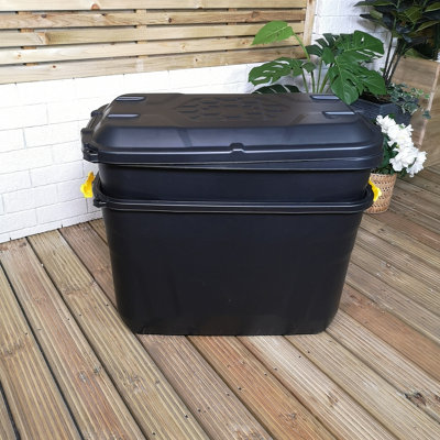 2 x 110L Heavy Duty Trunk on Wheels Sturdy, Lockable, Stackable and ...