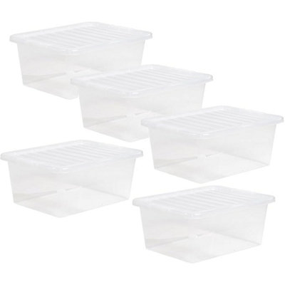 2 x 12 Litre Multipurpose Plastic Storage Containers Useful Boxes ...