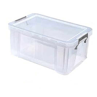 2 x 15 Litres Multipurpose Strong Reinforced Clear Snap Closure Storage ...