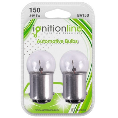 2 x 150 24V 5W Sidelight Tail Commercial Truck Lorry Bayonet Light ...