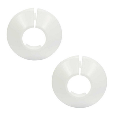 2 x 16mm Pipe Cover Collar White PVC Plastic Radiator Pipe Hole Rose